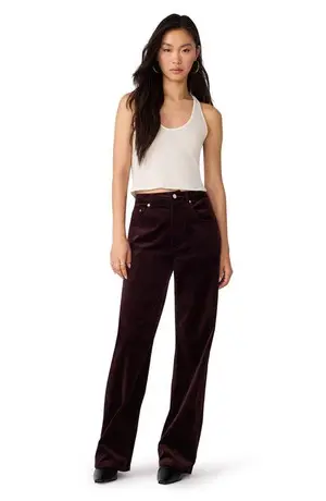 Steve Madden Sydnee Stretch Velvet Wide Leg Pants