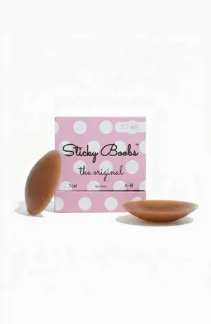 STICKY BOOBS No-show Reusable Adhesive Nipple Covers & Pasties - Dark