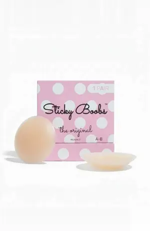 STICKY BOOBS No-show Reusable Adhesive Nipple Covers & Pasties - Light