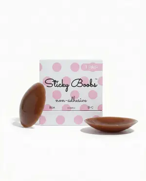 STICKY BOOBS Non-adhesive Nipple Covers - Dark