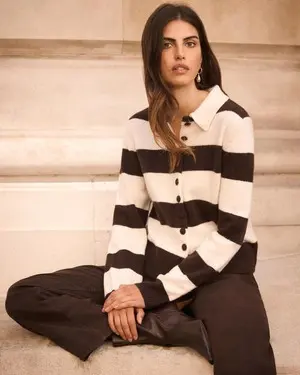 Mint Velvet Striped Knit Cardigan