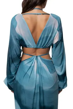 JLUXLABEL Selene Draped Top - Sunset Blue