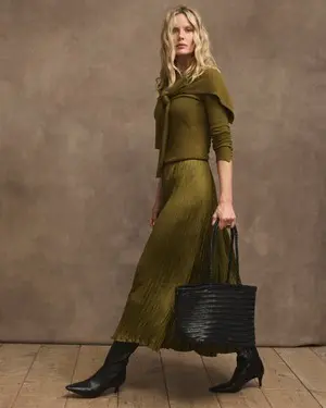 Mint Velvet Crinkle Maxi Skirt