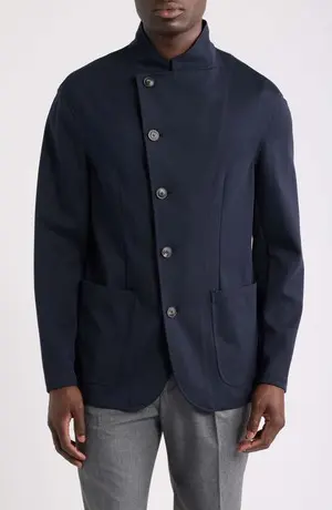 Emporio Armani Signature Capsule Knit Blazer - Navy