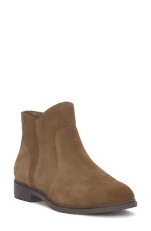 Lucky Brand Haizly Suede Zip Up Ankle Boot - Dkbrown 01