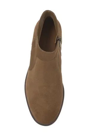 Lucky Brand Haizly Suede Zip Up Ankle Boot - Dkbrown 01