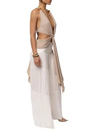 JLUXLABEL Tulum Drape Top - Beige
