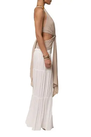 JLUXLABEL Tulum Drape Top - Beige