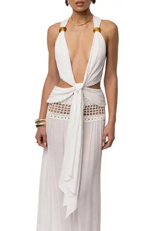 JLUXLABEL Tulum Drape Top White