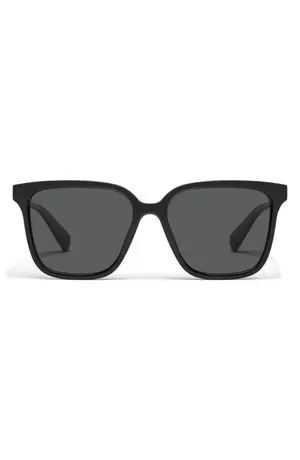 Quay Try Me 55mm Polarized Square Sunglasses Black/smoke Polarized