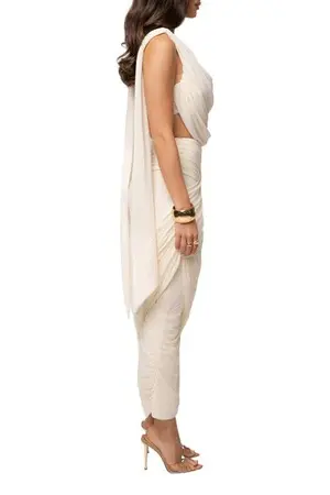 JLUXLABEL Divine Drape Mesh Skirt Set - Ivory