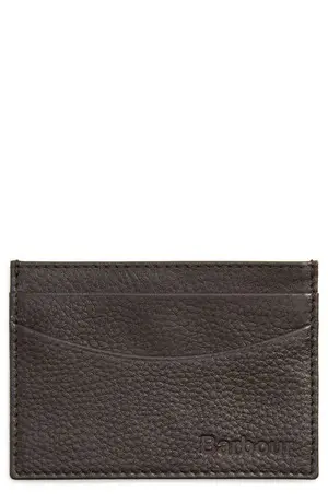 Barbour Amble Leather Rfid Card Case - Dk Brown