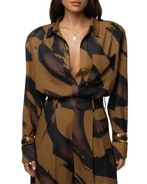 JLUXLABEL Fierce Form Button-down Shirt - Gold
