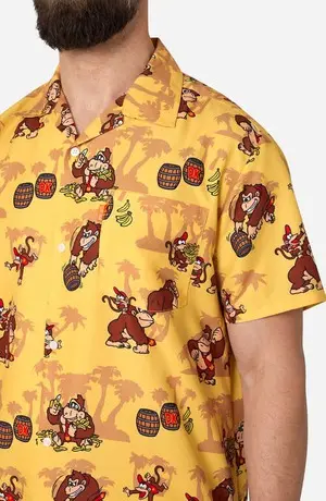 Opposuits Donkey Kong Graphic Button-up Shirt & Shorts Set