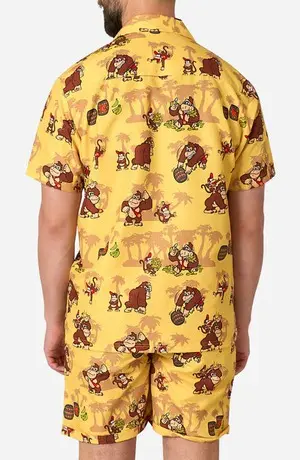 Opposuits Donkey Kong Graphic Button-up Shirt & Shorts Set