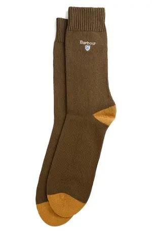 Barbour Cascade Crew Socks - Olive