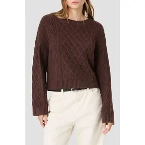 French Connection Wesley Cable Stitch Sweater - Cocoa Brown