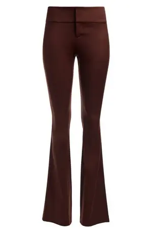 Alice + Olivia Satin Flare Wool Blend Pants