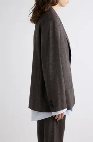 Acne Studios Julago Plaid Wool Blend Blazer