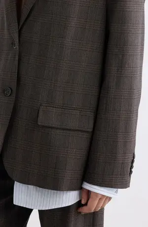 Acne Studios Julago Plaid Wool Blend Blazer