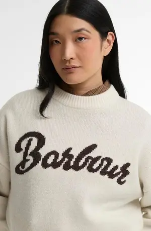 Barbour Ivybridge Wool Crewneck Sweater - Ecru