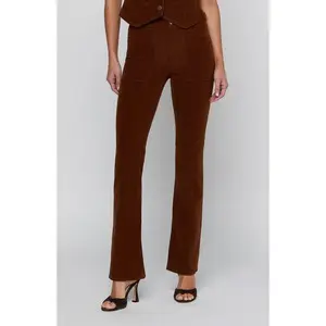 L'Agence Saffia High Waist Slim Straight Corduroy Pants