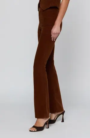 L'Agence Saffia High Waist Slim Straight Corduroy Pants