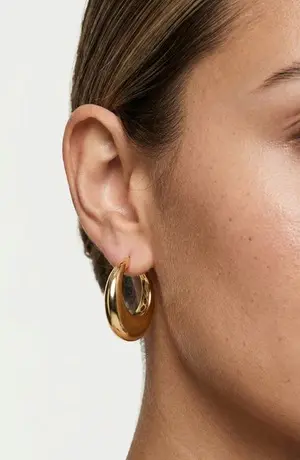 IMBER Chunky Openwork Hoop Earrings - Gold