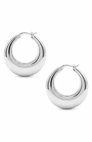 IMBER Chunky Openwork Hoop Earrings - Silver