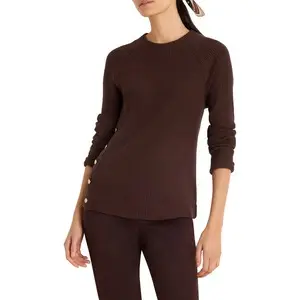 NIC+ZOE Side Button Waffle Knit Sweater - Java