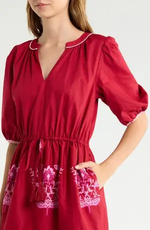 SUGARLIPS Vione Placed Floral Tiered Cotton Dress