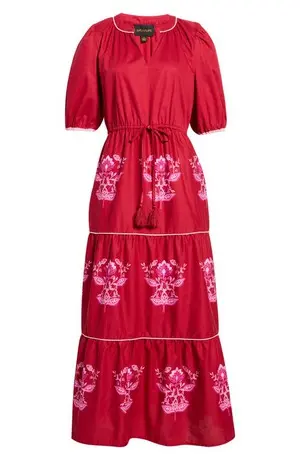 SUGARLIPS Vione Placed Floral Tiered Cotton Dress