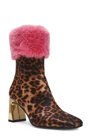 Betsey Johnson Vita Faux Fur Cuff Bootie - Leopard Multi