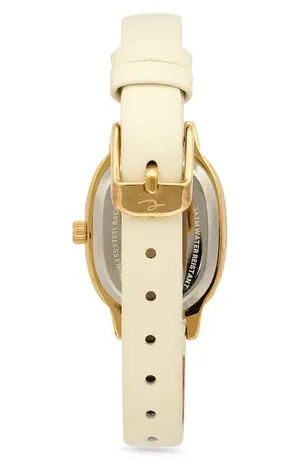 Ettika Timeless Texture Leather Strap Watch