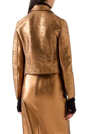 Akris Lambskin Nappa Leather Moto Jacket
