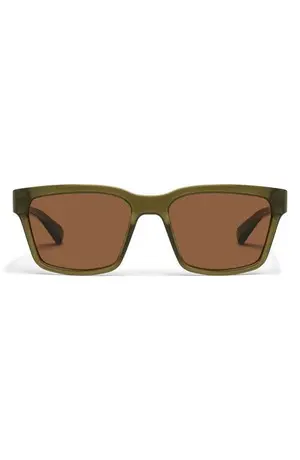 Quay All Good 59mm Polarized Square Sunglasses - Olive/brown Polarized