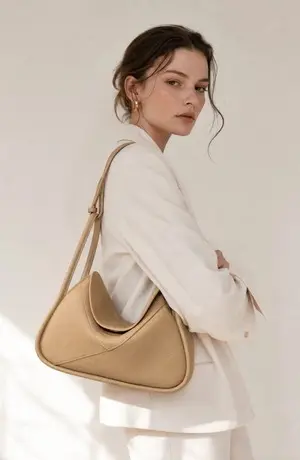 MI BOLSA LONDON Carnaby Genuine Pebble Leather Shoulder Bag