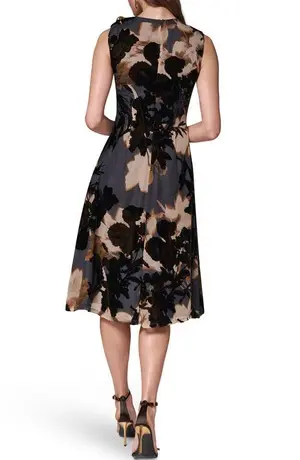 Donna Karan New York Floral Burnout Velvet Dress