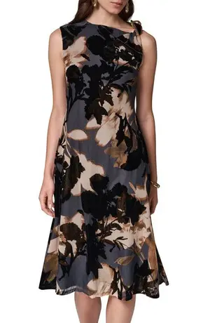 Donna Karan New York Floral Burnout Velvet Dress