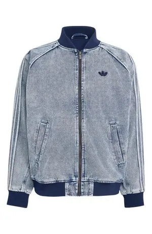 Adidas Acid Wash Denim Bomber Jacket