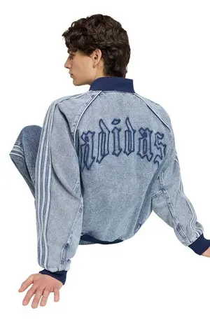 Adidas Acid Wash Denim Bomber Jacket