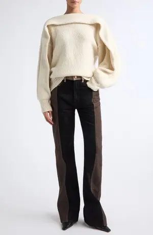 Ossou Wool Blend Sweater With Balloon Sleeves