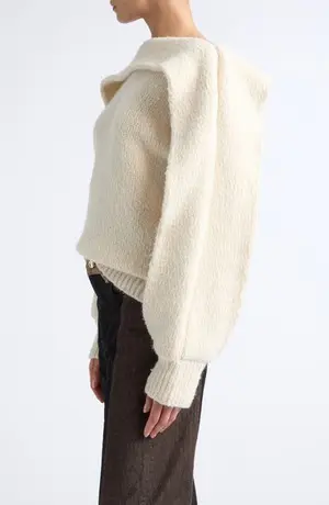 Ossou Wool Blend Sweater With Balloon Sleeves