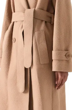 Akris Heavy Wool Blend Belted Coat