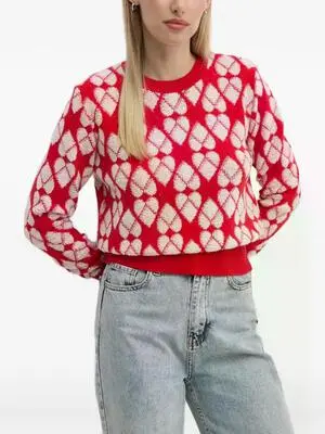BENETTON Heart Pattern Sweater - Red