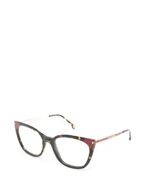 Carolina Herrera Tortoiseshell-effect Cat-eye Glasses