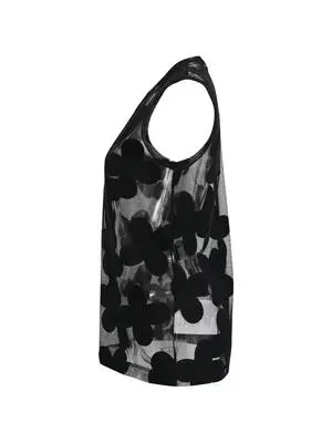 Comme Des Garçons Mesh Flower Appliqué Blouse