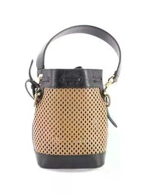 Fendi Mon Trésor Perforated Leather Mini Bucket Bag