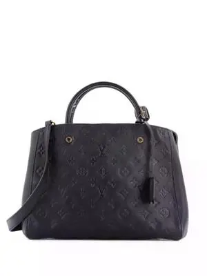 LOUIS VUITTON Montaigne Handbag Monogram Empreinte Leather Mm Satchel - Black