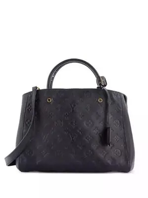 LOUIS VUITTON Montaigne Handbag Monogram Empreinte Leather Mm Satchel - Black
